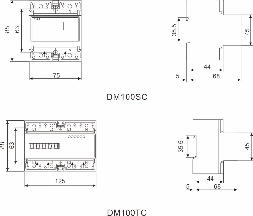 DM100SC/DM100TC Modular Energy Meter