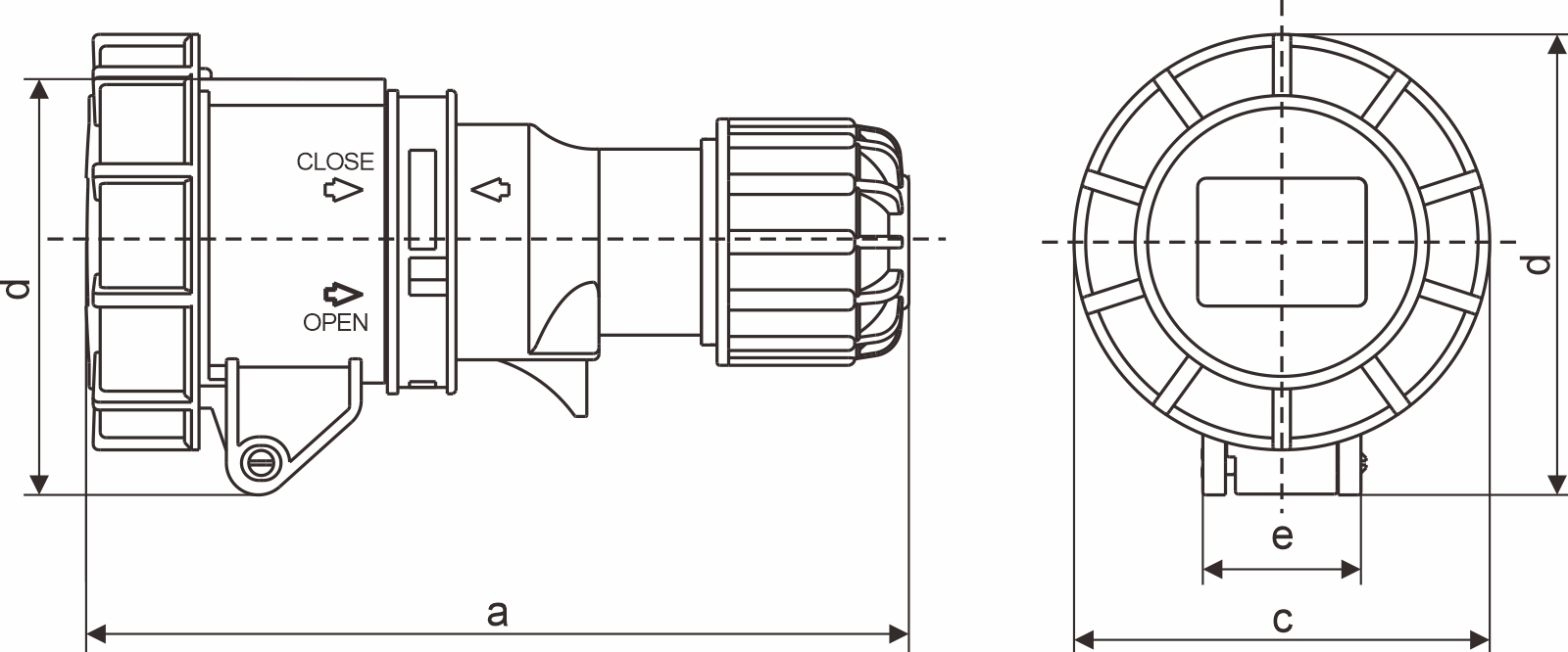PC Plug Socket Coupling IP 67 213 P