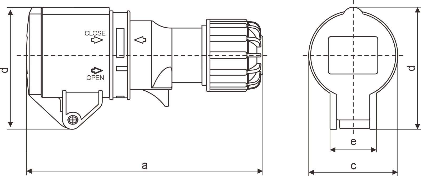 PC Plug Socket Coupling IP 44 213 S