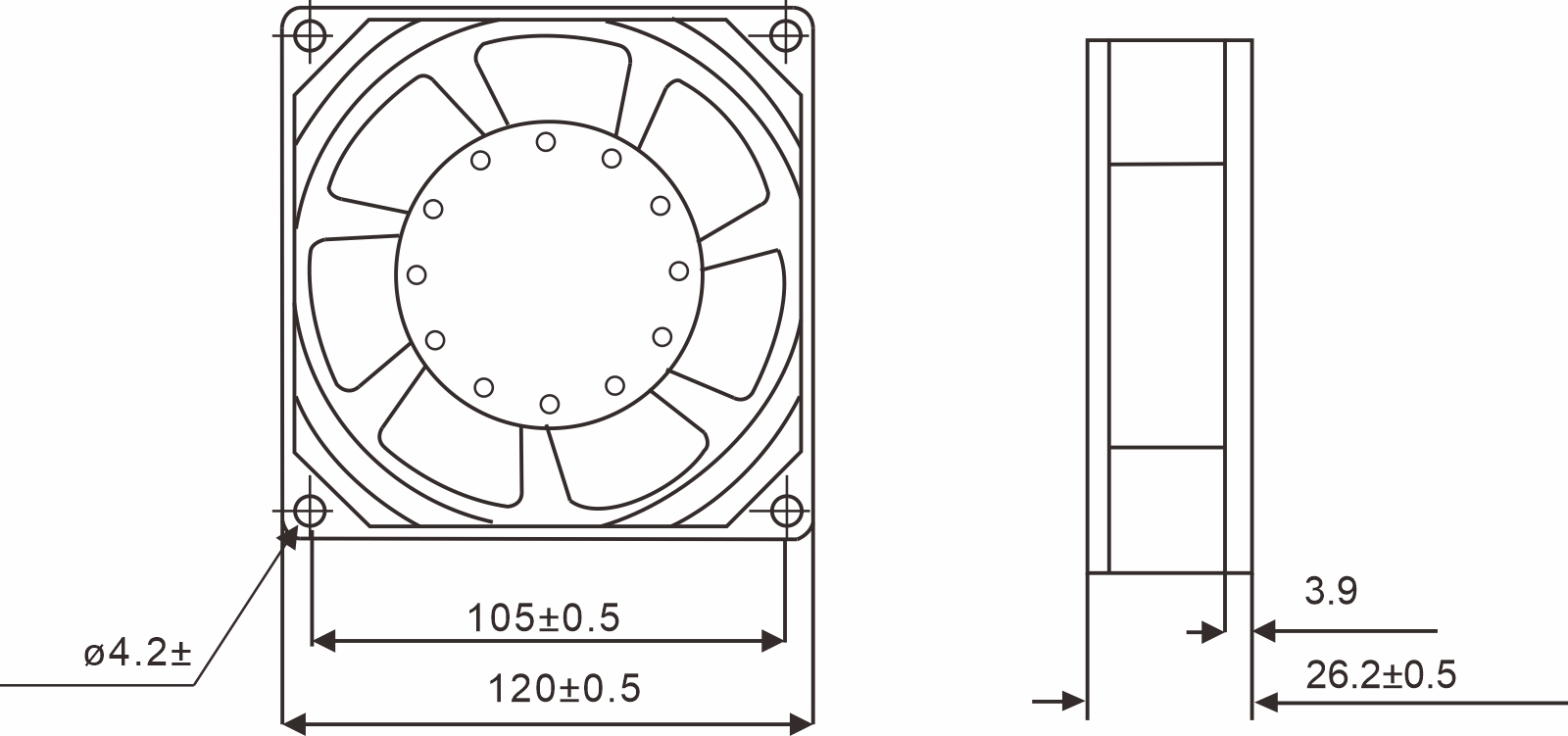 AC Ventilating Fan（120x120x25）