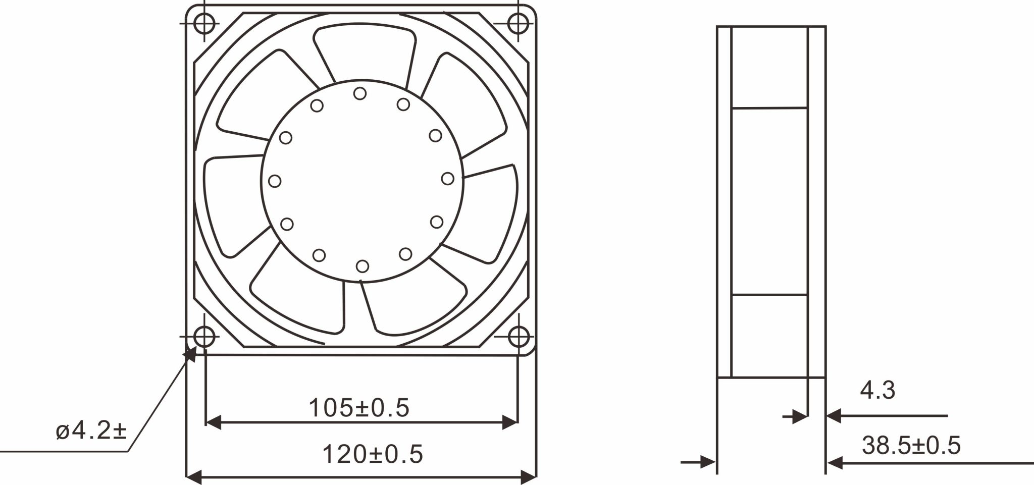 AC Ventilating Fan（120x120x38）