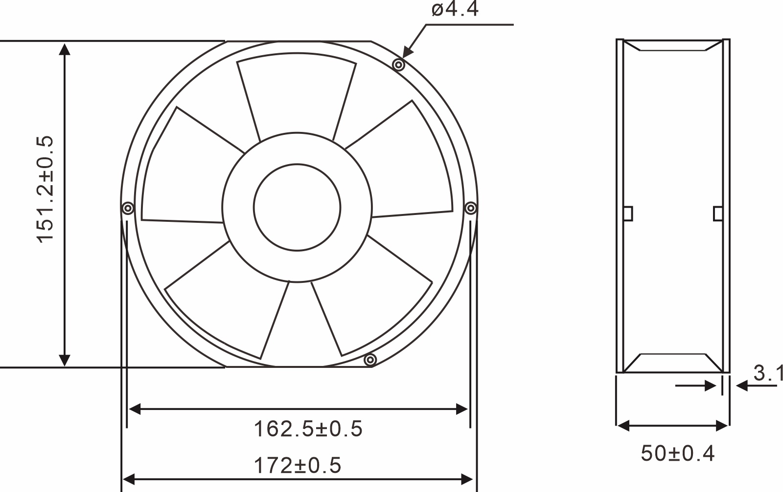 AC Ventilating Fan（172x150x50）