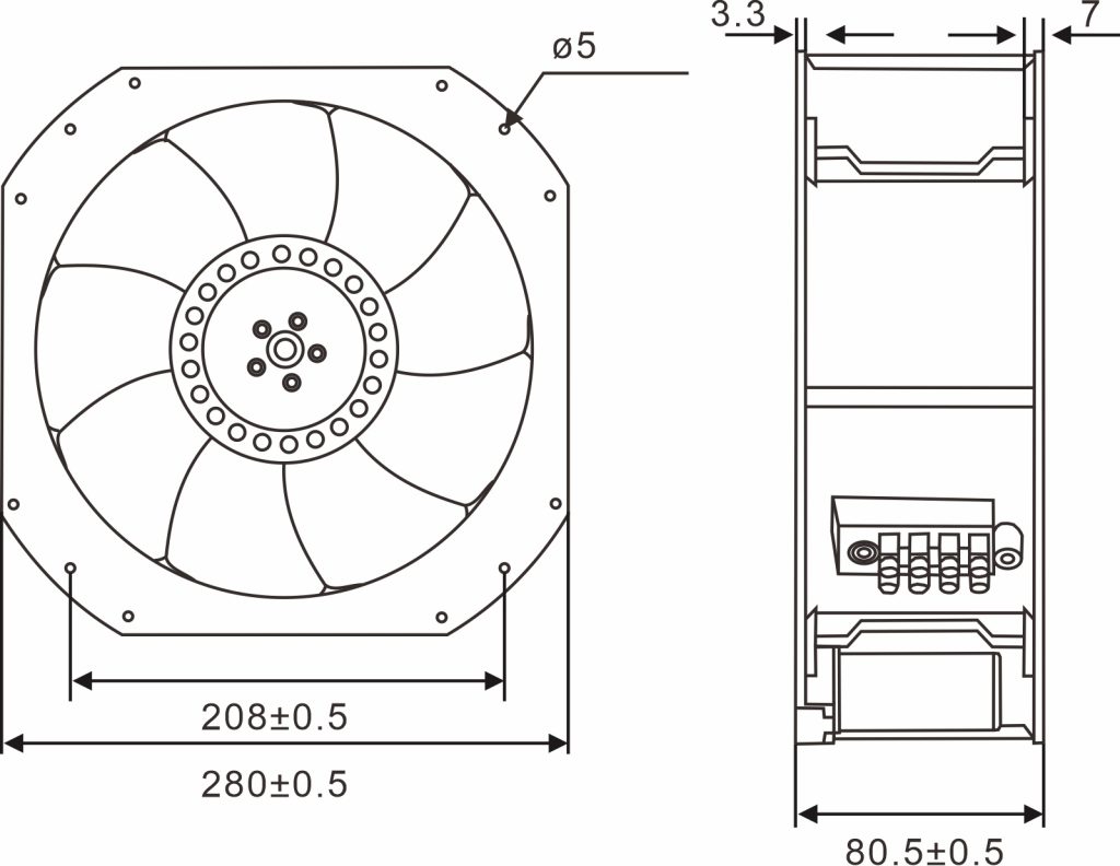 AC Ventilating Fan（280x280x80）