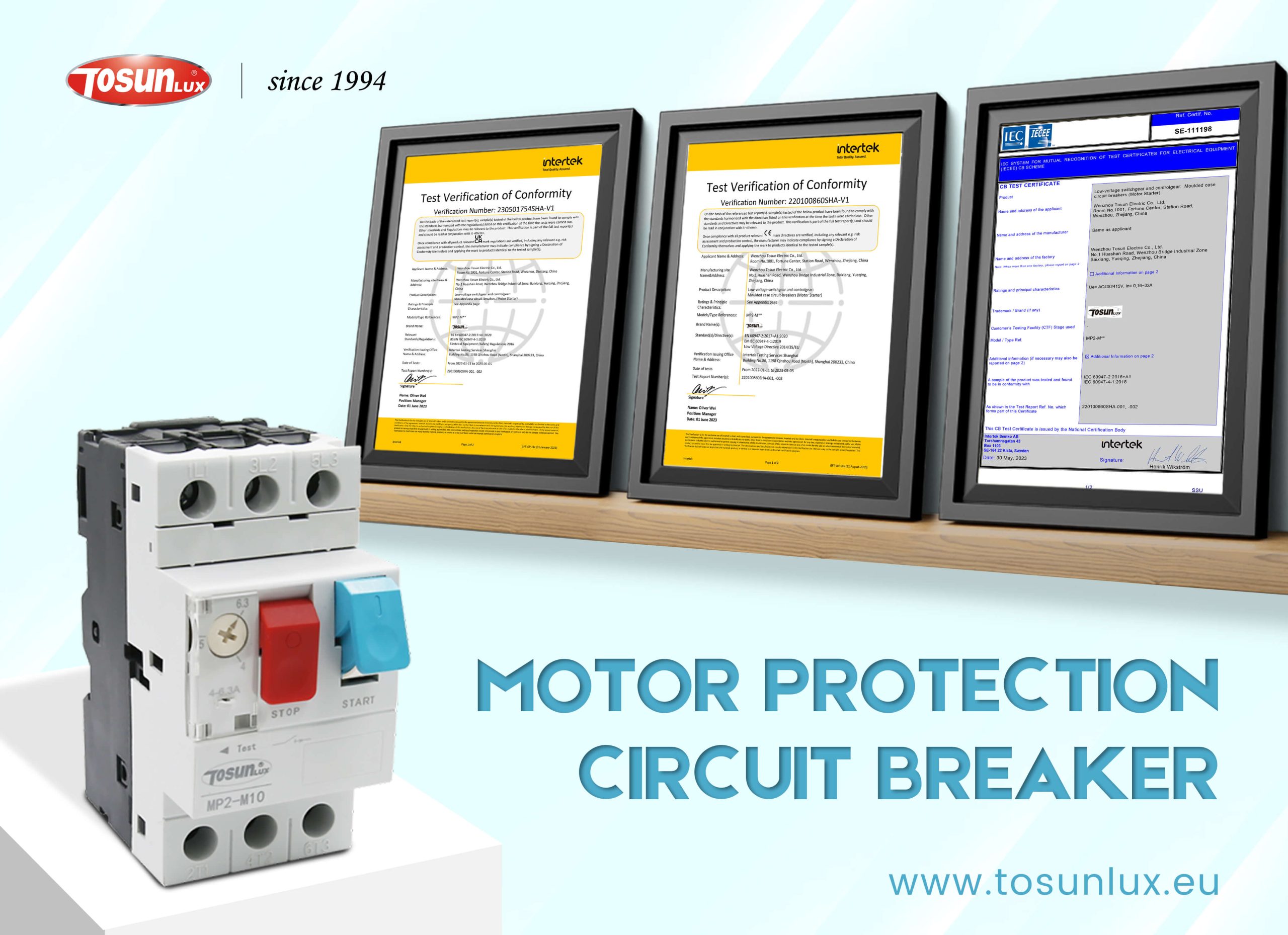 TOSUNlux Motor Protection Circuit Breaker - Leading Manufacturer of ...