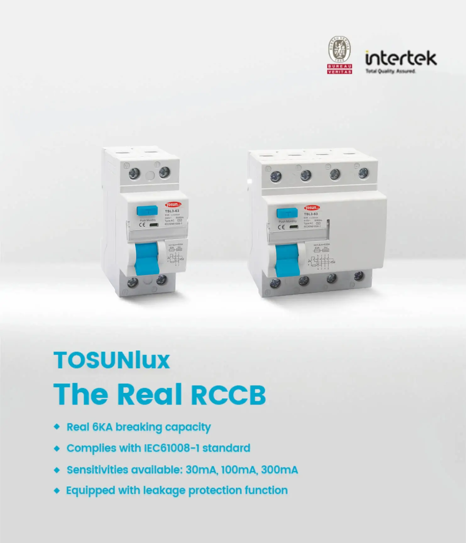 TOSUNlux RCCB -Provide Sufficient Electrical Safety Protection